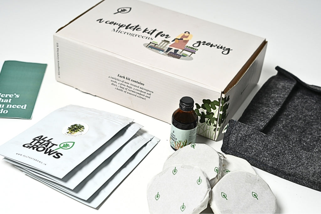 Grow microgreens at home now: AllThatGrows Complete Microgreens Growing Kit